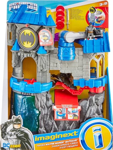 Fisher-Price Imaginext DC Super Friends Batman Toy, Wayne Manor Batcave Playset with Figure & Batcyle for Pretend Play Kids Ages 3+ Years (Amazon Exclusive)