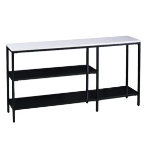 sei furniture corman console table, 56" w x 12" d x 29" h, black, gray