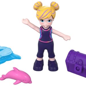 Polly Pocket Tiny Pocket Places Aquarium Compact with Micro Polly Doll & Accessories