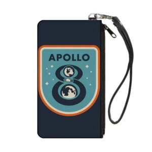 buckle-down junior's zip wallet apollo 8 large, multicolor, 8" x 5"