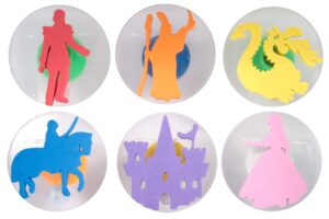 ready 2 learn giant stampers - fantasy characters - set of 6 - easy to hold foam stamps for kids - arts and crafts stamps for displays, posters, signs and diy projects