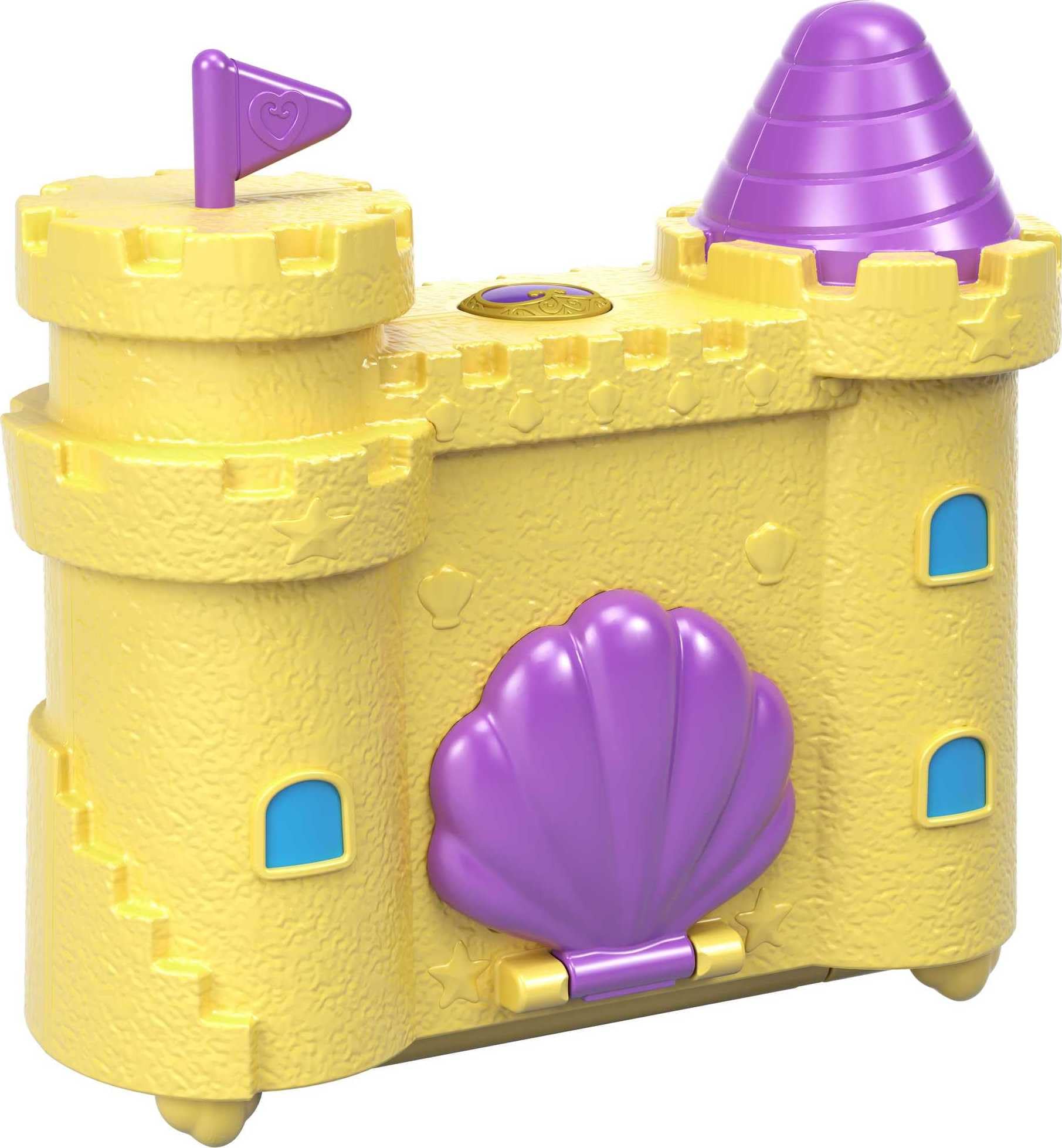 Polly Pocket Travel Toy with 2 Micro Dolls, Dolphin Pet & Water Play Accessories, Pocket World Surf ‘n’ Sandventure Playset