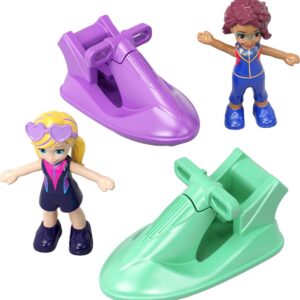 Polly Pocket Travel Toy with 2 Micro Dolls, Dolphin Pet & Water Play Accessories, Pocket World Surf ‘n’ Sandventure Playset