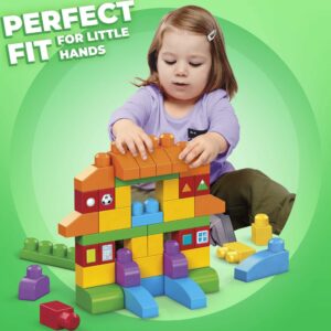 MEGA BLOKS 150 Toddlers Blocks Learning Toy Building Set, Let's Get Learning! For Toddlers 1-3