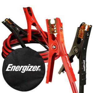 energizer jumper cables for car battery, heavy duty automotive booster cables for jump starting dead or weak batteries with carrying bag included (16-feet (6-gauge)