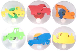 ready 2 learn giant stampers - construction vehicles - set of 6 - easy to hold foam stamps for kids - arts and crafts stamps for displays, posters, signs and diy projects