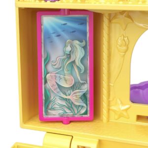 Polly Pocket Travel Toy with 2 Micro Dolls, Dolphin Pet & Water Play Accessories, Pocket World Surf ‘n’ Sandventure Playset