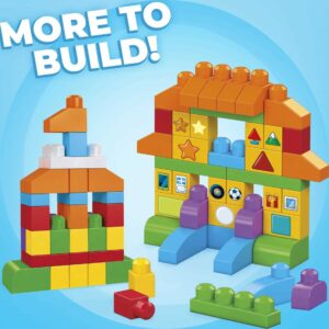 MEGA BLOKS 150 Toddlers Blocks Learning Toy Building Set, Let's Get Learning! For Toddlers 1-3