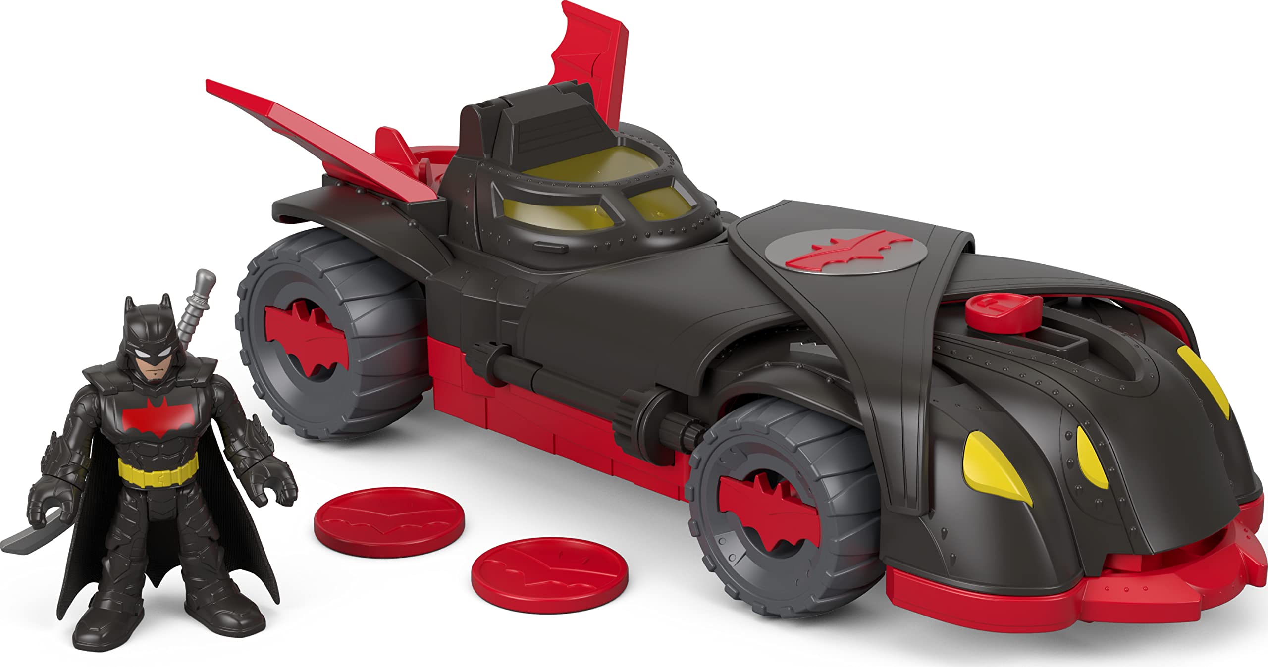 Fisher-Price Imaginext DC Super Friends Batman Toy Ninja Armor Batmobile & Figure Set for Preschool Pretend Play Kids Ages 3+ Years