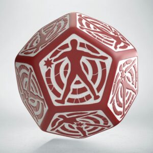 q-workshop d12 hit location red & white die