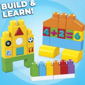 MEGA BLOKS 150 Toddlers Blocks Learning Toy Building Set, Let's Get Learning! For Toddlers 1-3