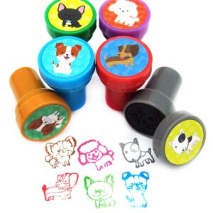 Tiny Mills 24 Pcs Dog and Puppies Stampers for Kids Assorted Stamps for Kids Self Ink Stamps Dog Puppy Birthday Party, Puppy Party Favors, Goody Bag Filler Treats, Classroom Rewards