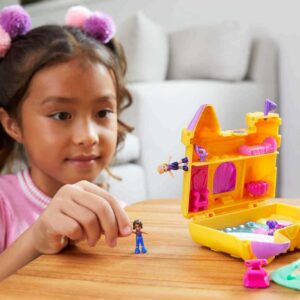 Polly Pocket Travel Toy with 2 Micro Dolls, Dolphin Pet & Water Play Accessories, Pocket World Surf ‘n’ Sandventure Playset