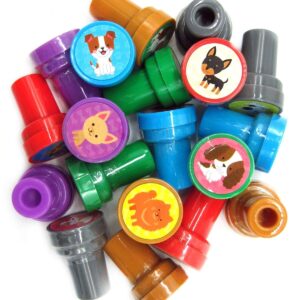 Tiny Mills 24 Pcs Dog and Puppies Stampers for Kids Assorted Stamps for Kids Self Ink Stamps Dog Puppy Birthday Party, Puppy Party Favors, Goody Bag Filler Treats, Classroom Rewards