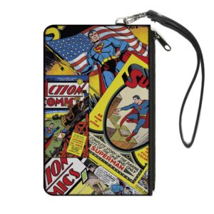 buckle-down junior's zip wallet superman large, multicolor, 8" x 5"