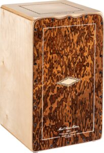 meinl artisan string cajon with canyon burl frontplate / baltic birch body - made in spain - seguiriya line, 2-year warranty (aeselcb)