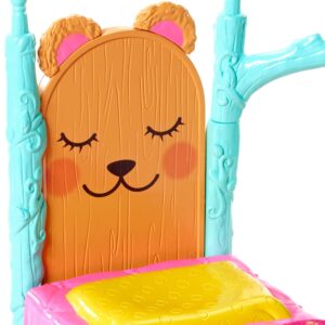 Mattel Enchantimals Sleepover Bedroom Playset – Bren Bear doll (6-in) and Snore Animal Figure