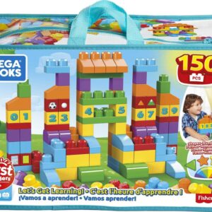 MEGA BLOKS 150 Toddlers Blocks Learning Toy Building Set, Let's Get Learning! For Toddlers 1-3