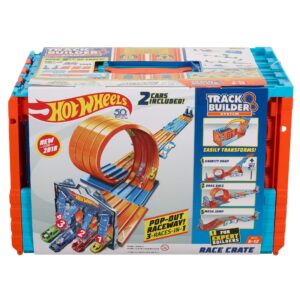 Hot Wheels Race Crate with 3 Stunts in 1 Set Portable Storage Ages 6 to 10