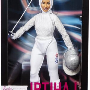 Barbie Ibtihaj Muhammad Doll with Fencing Uniform, Hijab, Sabre and Mask