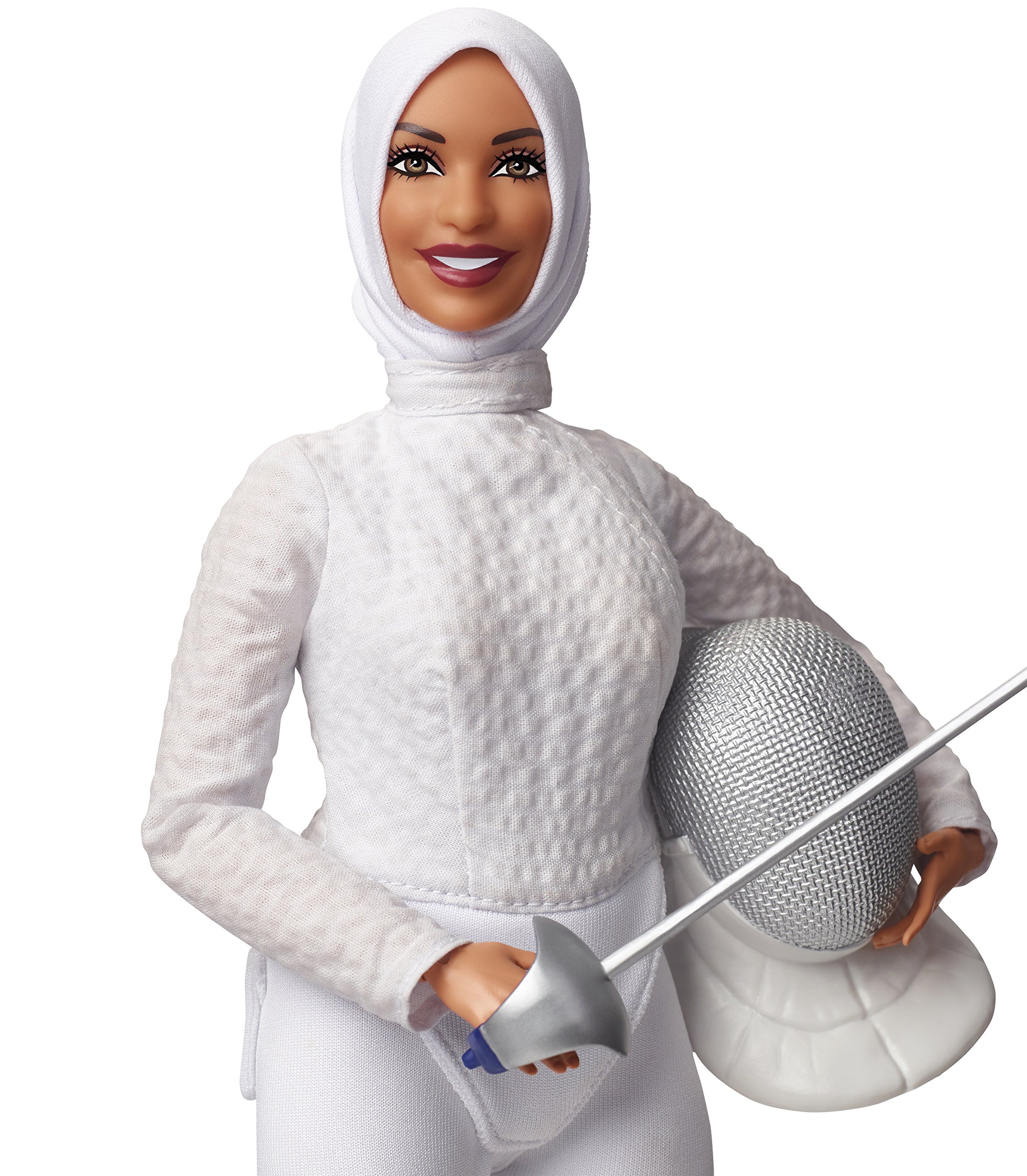 Barbie Ibtihaj Muhammad Doll with Fencing Uniform, Hijab, Sabre and Mask