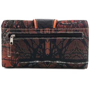 Justin West Camouflage Tree Branches Bling Rhinestone Buckle Handbag Purse (Orange Handbag Wallet Set)