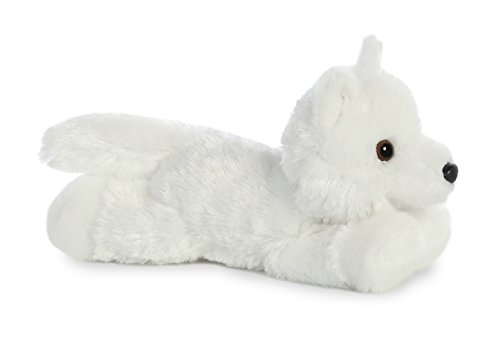 Aurora® Adorable Mini Flopsie™ White Wolf Stuffed Animal - Playful Ease - Timeless Companions - White 8 Inches