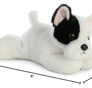 Aurora® Adorable Mini Flopsie™ French Bulldog Pup Stuffed Animal - Playful Ease - Timeless Companions - White 8 Inches