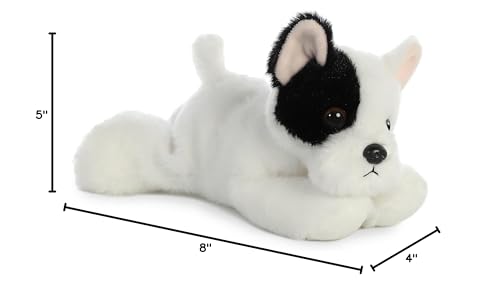 Aurora® Adorable Mini Flopsie™ French Bulldog Pup Stuffed Animal - Playful Ease - Timeless Companions - White 8 Inches