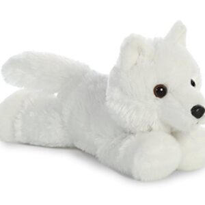 Aurora® Adorable Mini Flopsie™ White Wolf Stuffed Animal - Playful Ease - Timeless Companions - White 8 Inches