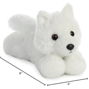 Aurora® Adorable Mini Flopsie™ White Wolf Stuffed Animal - Playful Ease - Timeless Companions - White 8 Inches