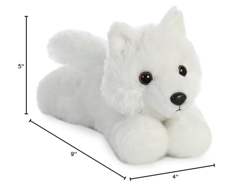 Aurora® Adorable Mini Flopsie™ White Wolf Stuffed Animal - Playful Ease - Timeless Companions - White 8 Inches