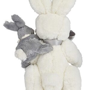 Bearington Skip and Hop White Gray Plush Stuffed Animal Bunny Rabbit, Adorable, Cuddly, Great Gift for Bunny Lovers of All Ages, Birthdays, Holidays and Special Occasions, 14 inches