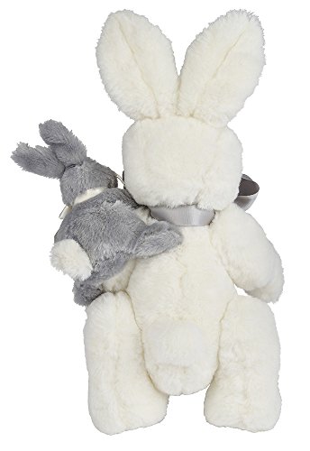 Bearington Skip and Hop White Gray Plush Stuffed Animal Bunny Rabbit, Adorable, Cuddly, Great Gift for Bunny Lovers of All Ages, Birthdays, Holidays and Special Occasions, 14 inches