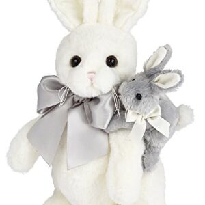 Bearington Skip and Hop White Gray Plush Stuffed Animal Bunny Rabbit, Adorable, Cuddly, Great Gift for Bunny Lovers of All Ages, Birthdays, Holidays and Special Occasions, 14 inches