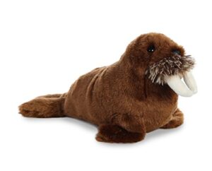 aurora® adorable mini flopsie™ walrus stuffed animal - playful ease - timeless companions - brown 8 inches