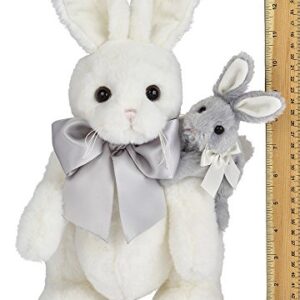 Bearington Skip and Hop White Gray Plush Stuffed Animal Bunny Rabbit, Adorable, Cuddly, Great Gift for Bunny Lovers of All Ages, Birthdays, Holidays and Special Occasions, 14 inches