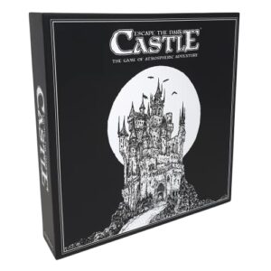 escape the dark castle board game | horror game | strategy game | cooperative adventure game for adults and teens | ages 14+ | 1-4 players | average playtime 45 minutes | made by themeborne