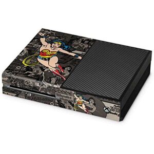 skinit decal gaming skin compatible with xbox one console - officially licensed warner bros wonder woman mixed media design