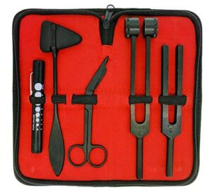 surgical online limited edition - full tactical black - grudge style set of 5 pcs reflex percussion taylor hammer + penlight + tuning fork c 128 c 512 + bandage scissors 5.5"