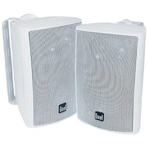 dual audio lu47pw 4 3-way indoor/outdoor speakers (white)