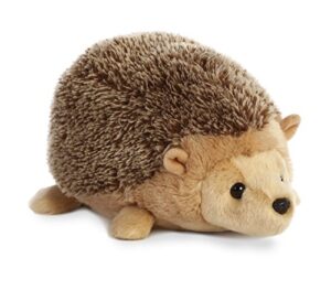 aurora® adorable flopsie™ hedgehog stuffed animal - playful ease - timeless companions - brown 12 inches