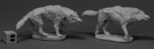 reaper miniatures dread wolves (2) 77533 bones unpainted rpg d&d figure