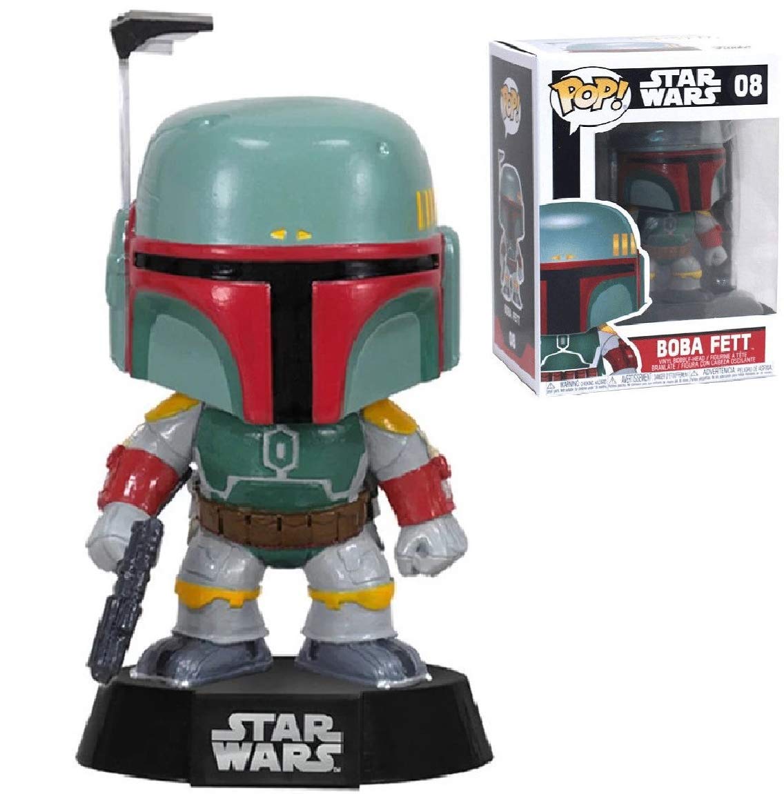 Funko Pop! Star Wars: Boba Fett #08 Vinyl Bobble-Head Figure (Bundled with Pop Box Protector Case)