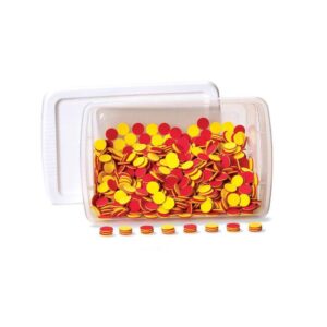 hand2mind plastic two-color counters, red and yellow counters, counting manipulatvies, math counters for kids, counting chips, math manipulatives, bingo chips, counters for kids math (set of 1000)