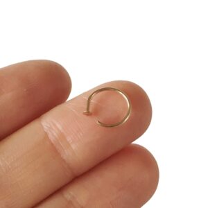 22g 6mm - 7mm 14k gold filled adjustable hoop nose ring - 22 gauge 6-7mm