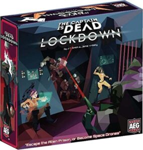 the captain is dead lockdown - cooperative board game, escape the prison, avoid the aliens, 1 to 7 players, 45 minute playtime, ages 12 and up, alderac entertainment group (aeg)