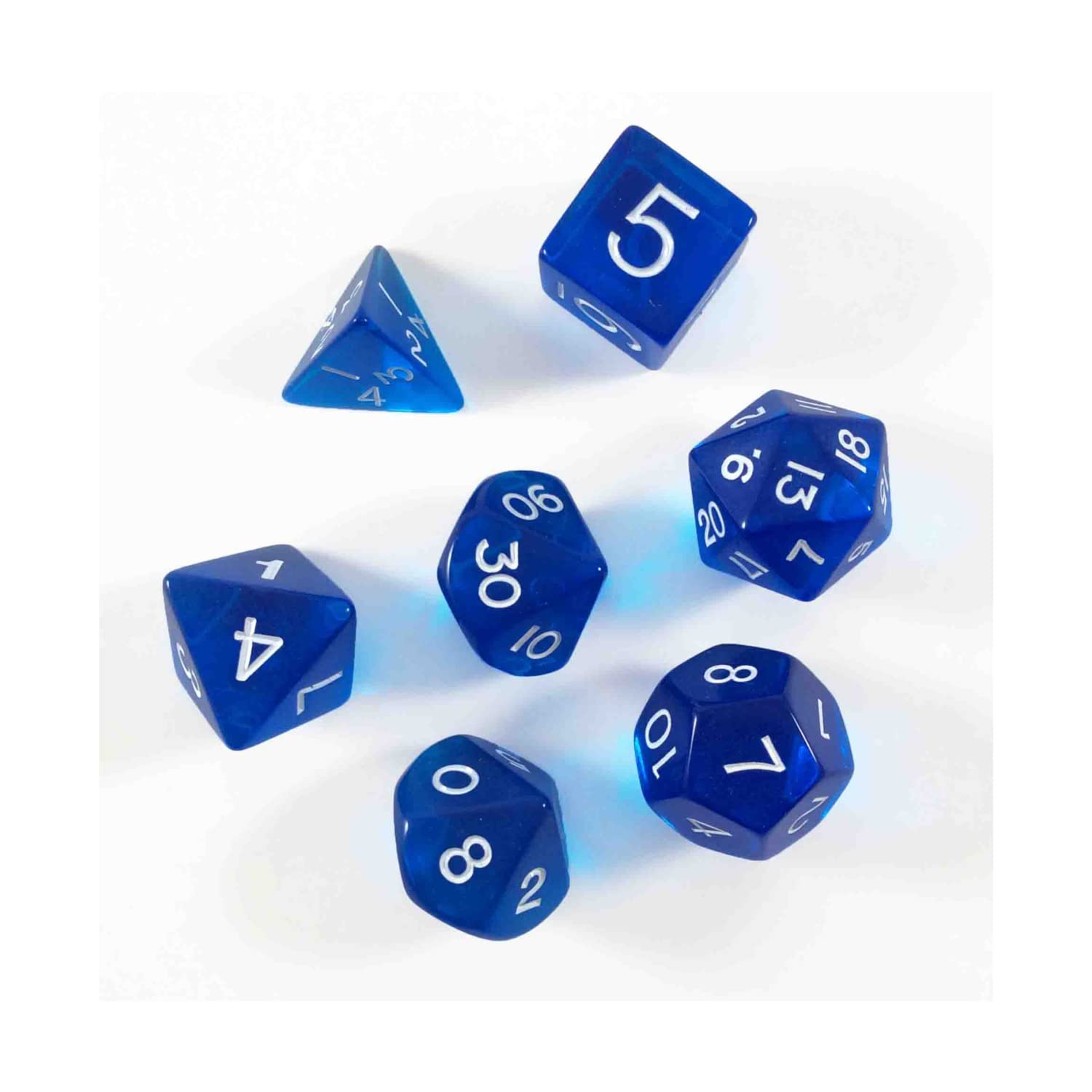 Blue Polyhedral Dice Set - Plug Top (7)