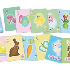 Arizona GameCo Easter Bunny Go Fish Card Game | Kids Ages 4-9 | Play 3 Fun Games Including Go Fish, Slap Jack & Old Maid Using 1 Deck | an Ideal Easter Gift or Use as Basket Stuffers for Girls & Boys