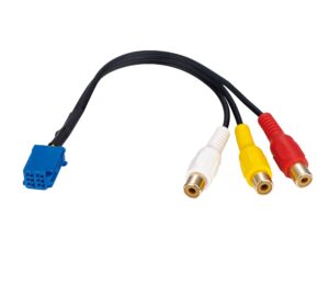 audio video cable for toyota blue 6pin connector to 3 rca female 25cm